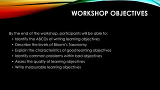 Writing Learning Objectives | PDF