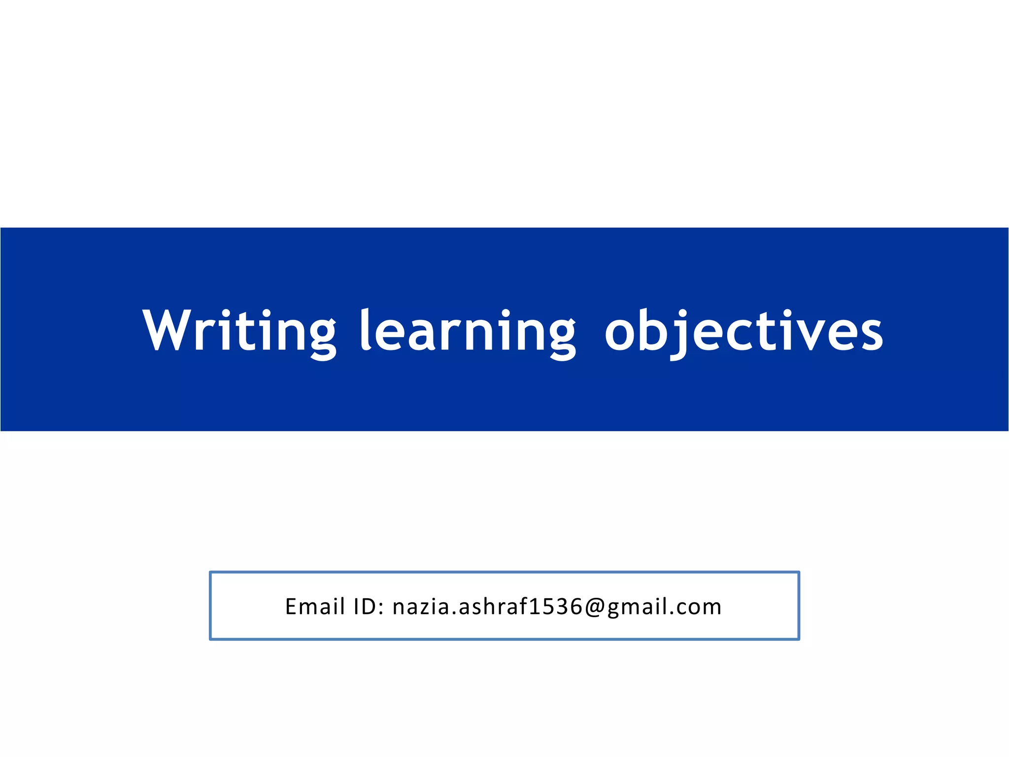 Writing Learning Objectives Pptx