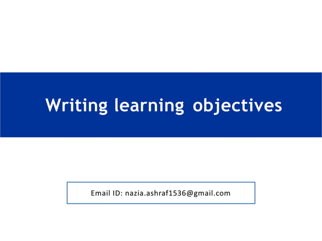 Writing Learning Objectives Pptx