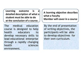 Writing learning objectives | PPTX