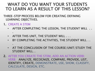 Writing Learning Objectives | PPTX