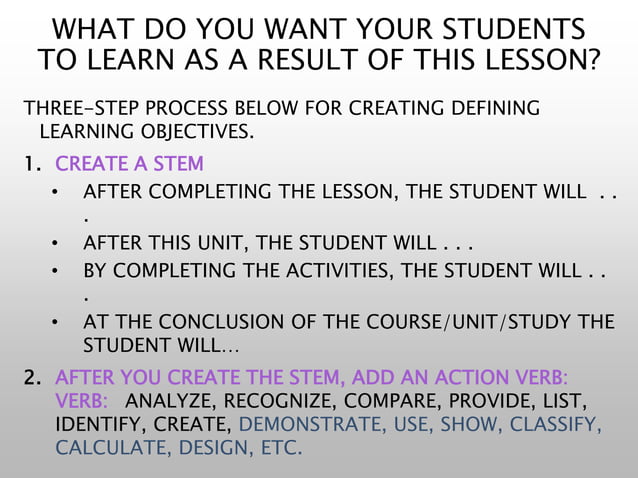 Writing Learning Objectives | PPTX