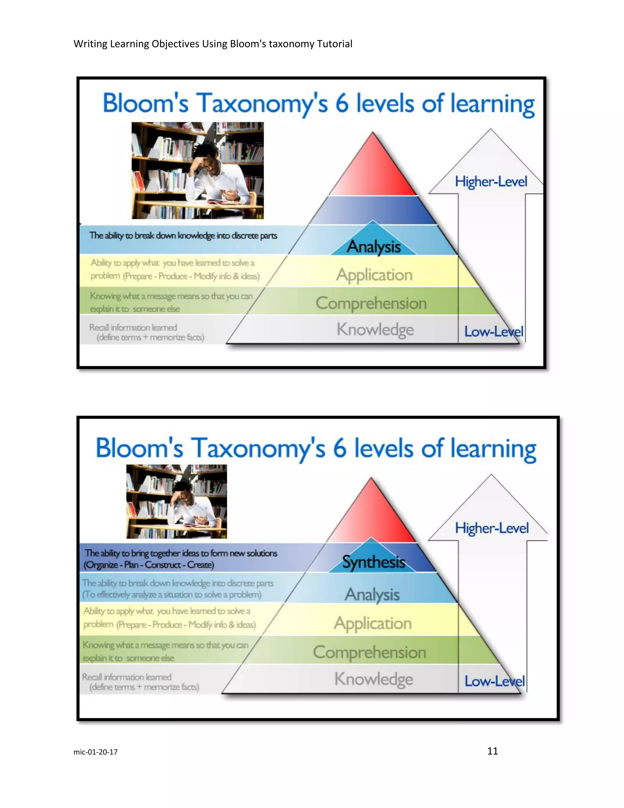 Writing Effective Learning Objectives Using Bloom's Taxonomy_Notes | PDF
