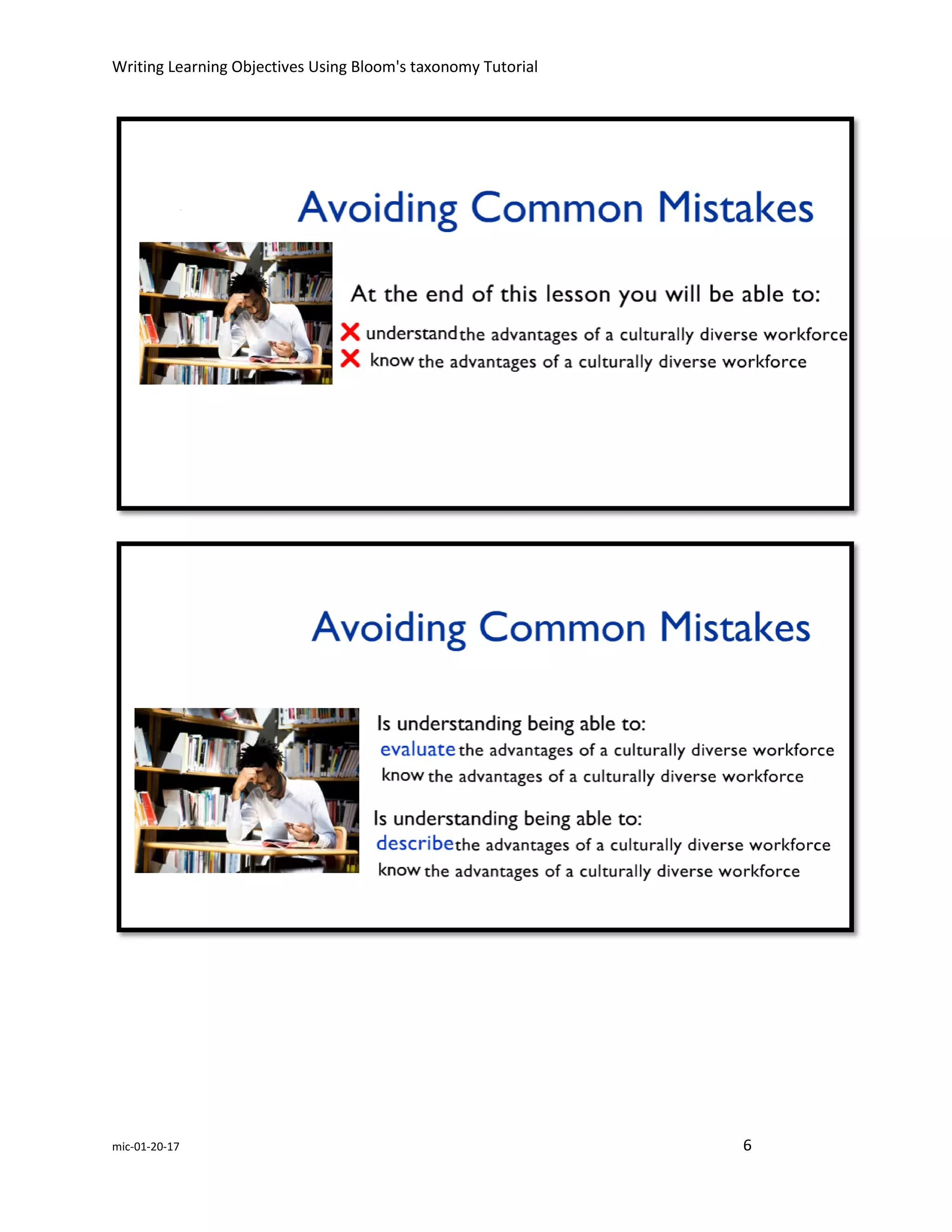 Writing Effective Learning Objectives Using Bloom's Taxonomy_Notes | PDF