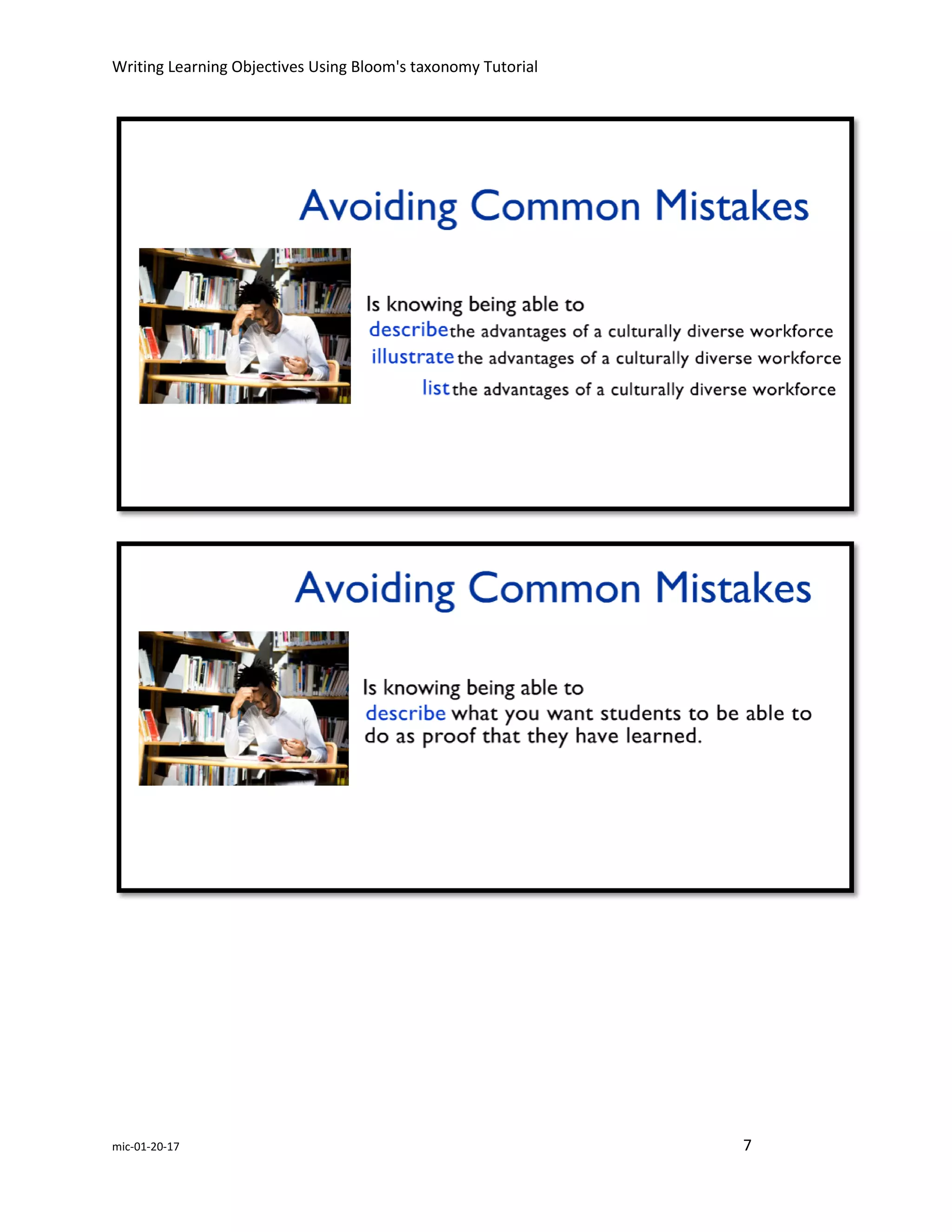 Writing Effective Learning Objectives Using Bloom's Taxonomy_Notes | PDF