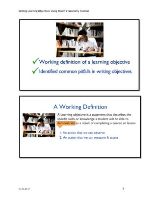 Writing Effective Learning Objectives Using Bloom's Taxonomy_Notes | PDF