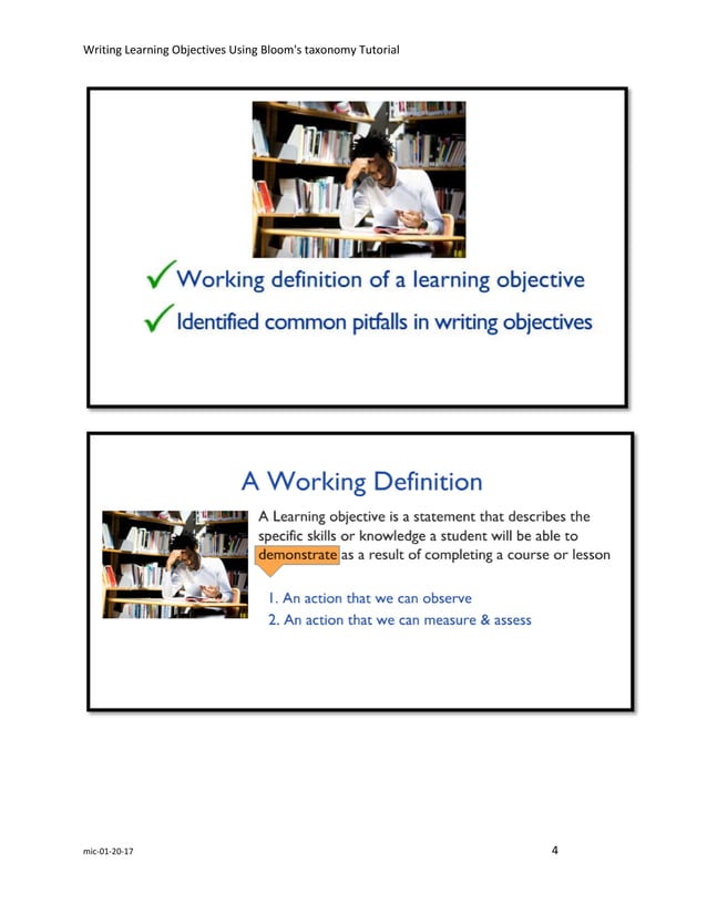 Writing Effective Learning Objectives Using Bloom's Taxonomy_Notes ...