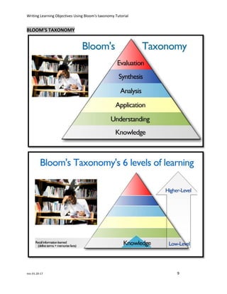 Writing Effective Learning Objectives Using Bloom's Taxonomy_Notes | PDF
