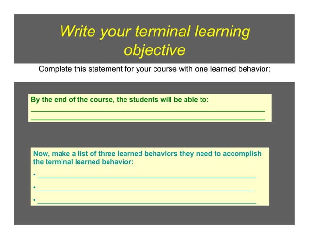 HOW TO WRITE LEARNING OBJECTIVES WHEN PLANNING A LESSON | PPT