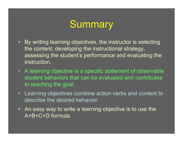 HOW TO WRITE LEARNING OBJECTIVES WHEN PLANNING A LESSON | PPT