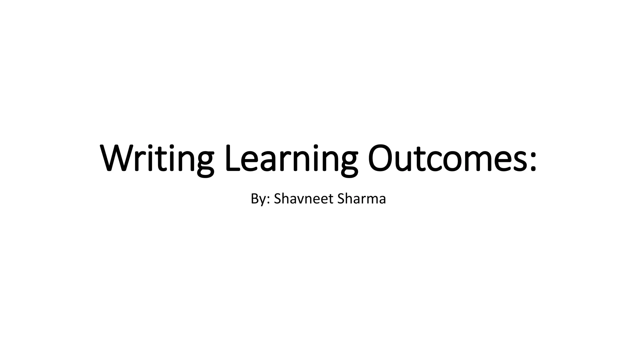 Writing learning outcomes | PPTX