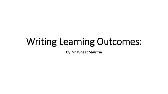 Writing learning outcomes | PPTX