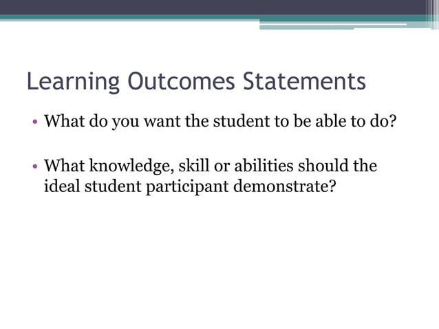 Writing learning outcome statements | PPTX | Educational Assessment ...