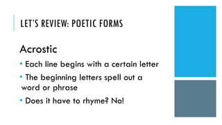 Poetry Writing Lesson | PPT | Free Download