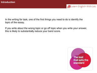 Writing lesson 1 identify the topic | PPT