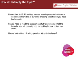 Writing lesson 1 identify the topic | PPT