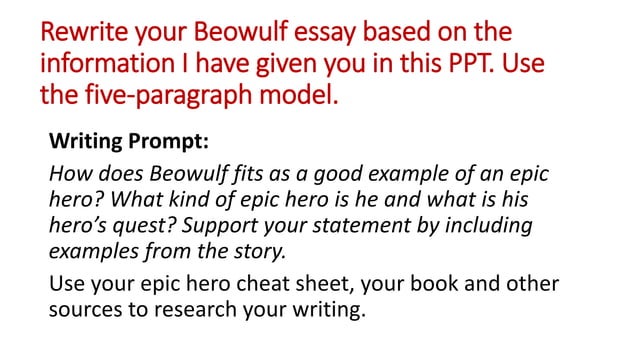 Writing lesson beowulf essay | PPTX