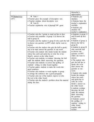 Lesson Plan ( Writing ) | DOCX