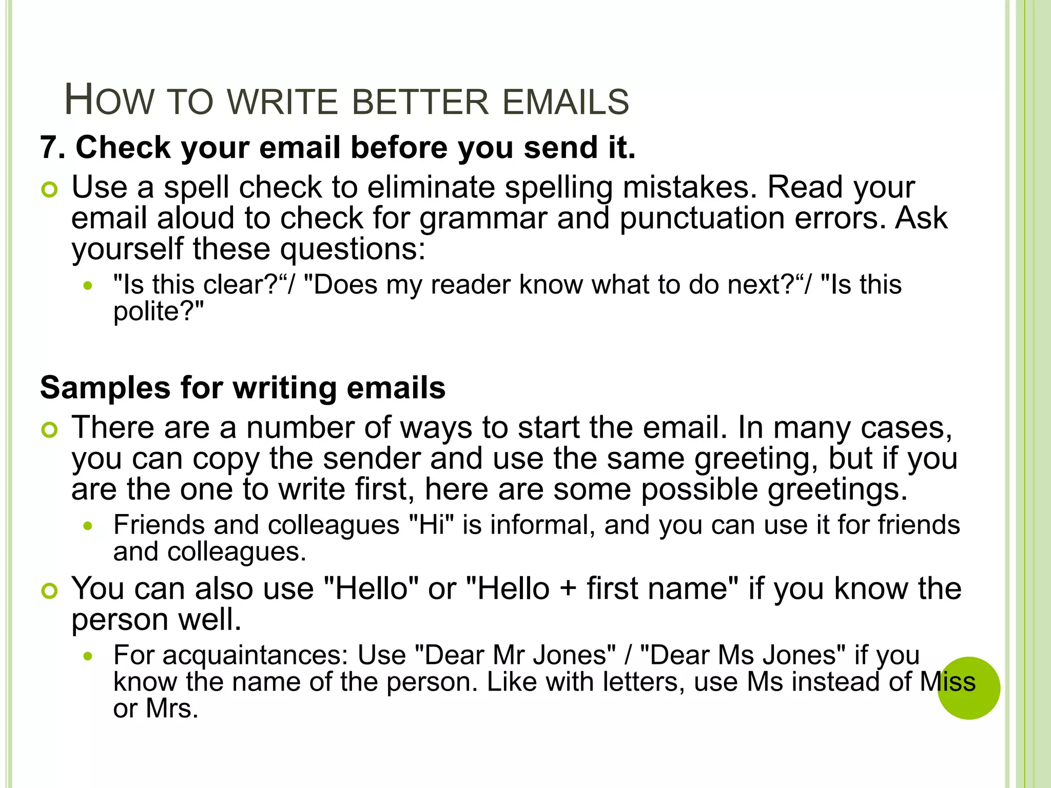 Writing letters and emails | PPTX