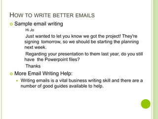 Writing letters and emails | PPTX