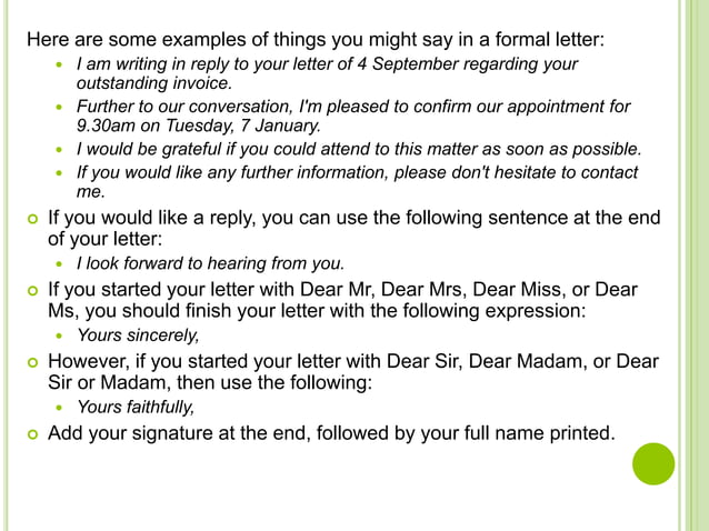 Writing letters and emails | PPTX | Email | Internet