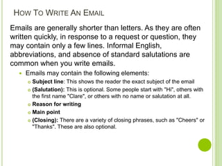 Writing letters and emails | PPTX