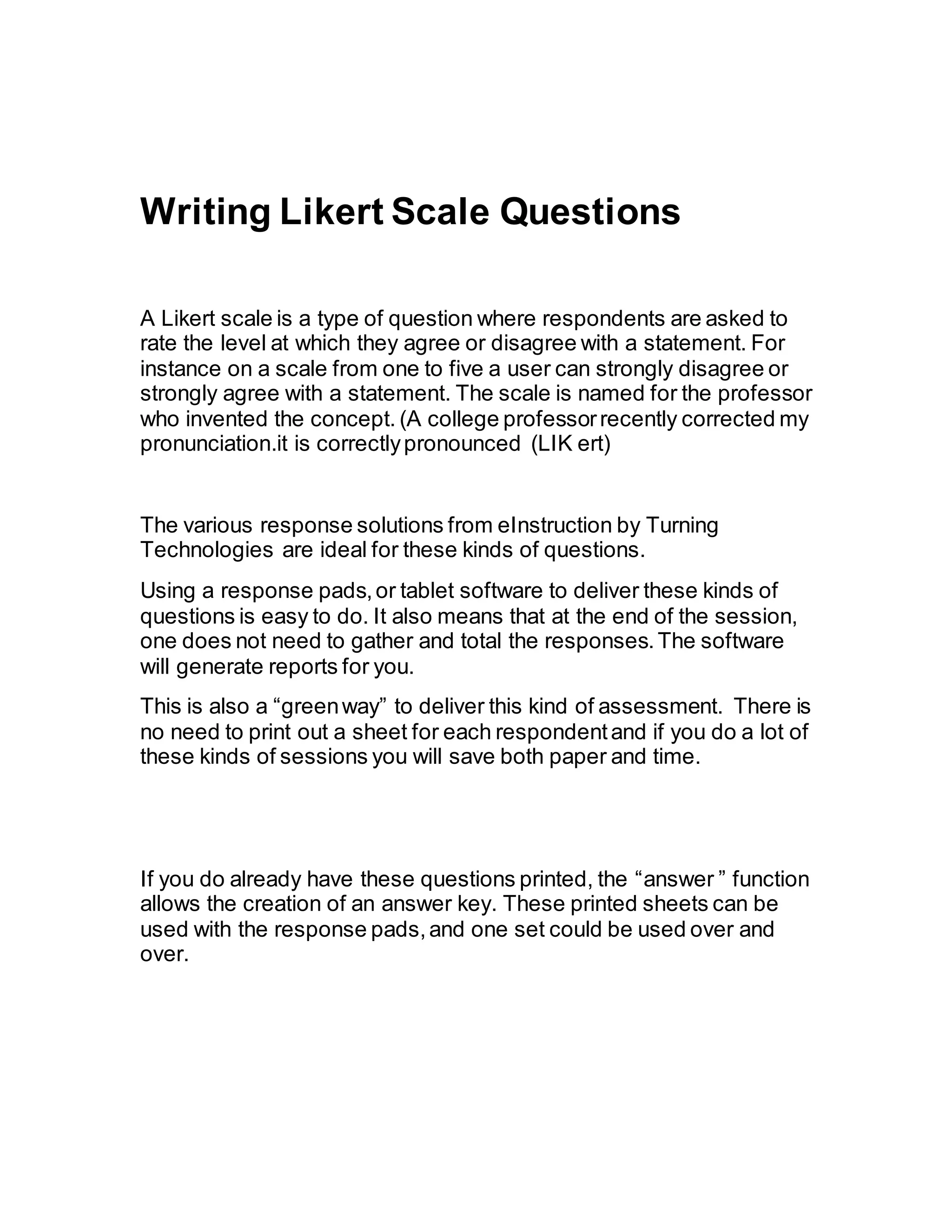 Writing l ikert scale questions 2014 | DOCX