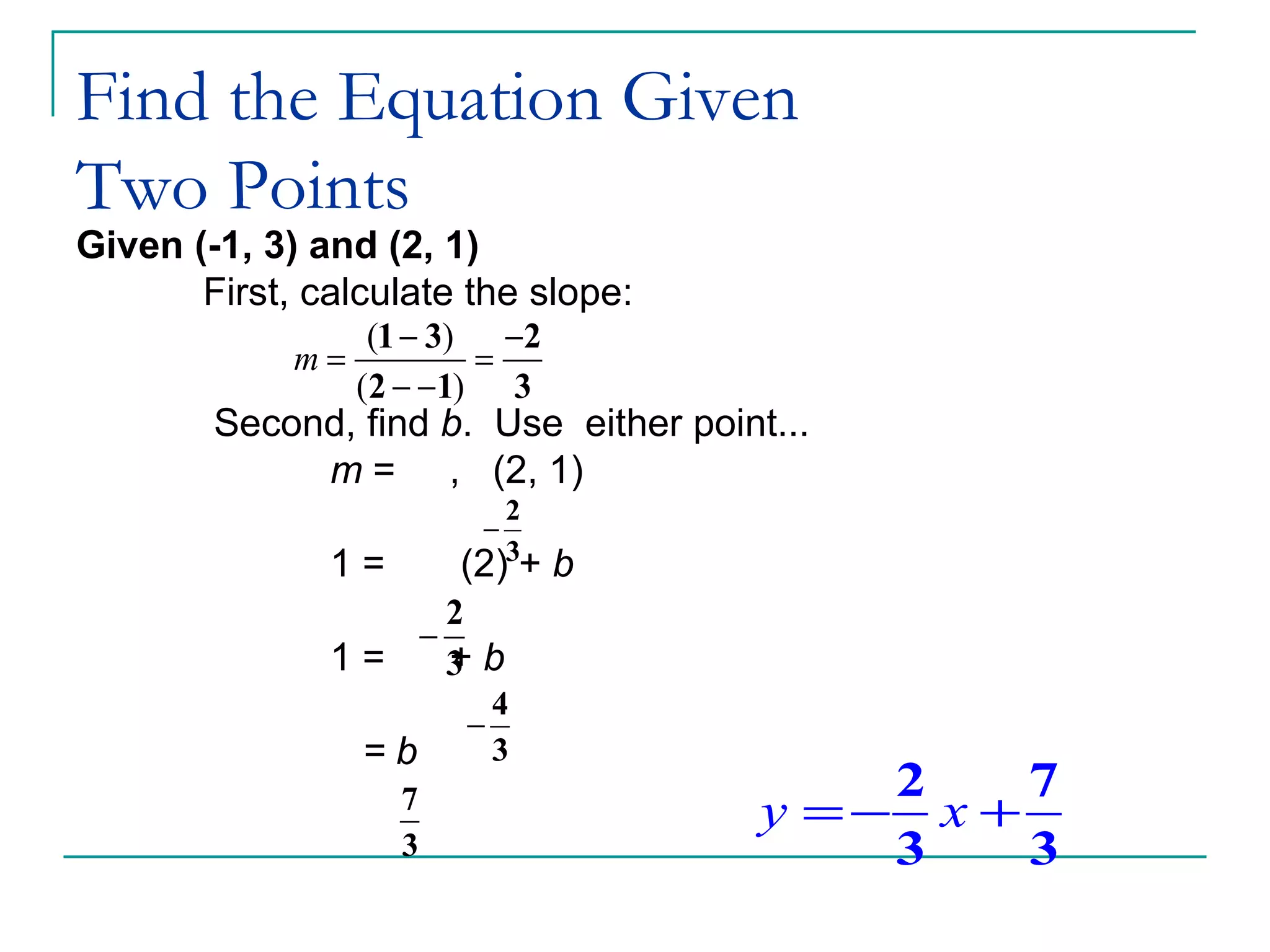 Writing Linear Equations Ppt