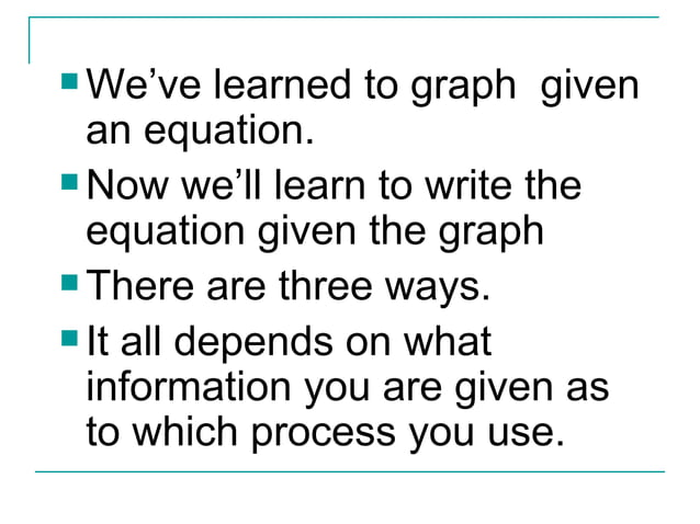 Writing linear equations | PPT
