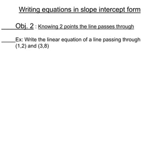 Writing linear equations | PPTX