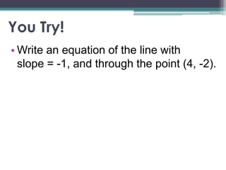 Writing linear equations | PPTX