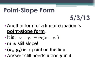 Writing linear equations | PPT