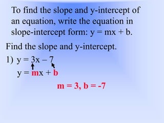 Writing linear equations KG Math Middle School | PPT