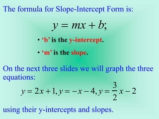 Writing linear equations KG Math Middle School | PPT