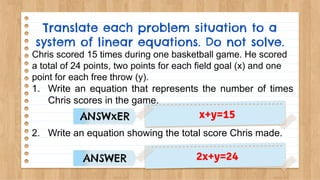 Writing Linear Equations | PDF