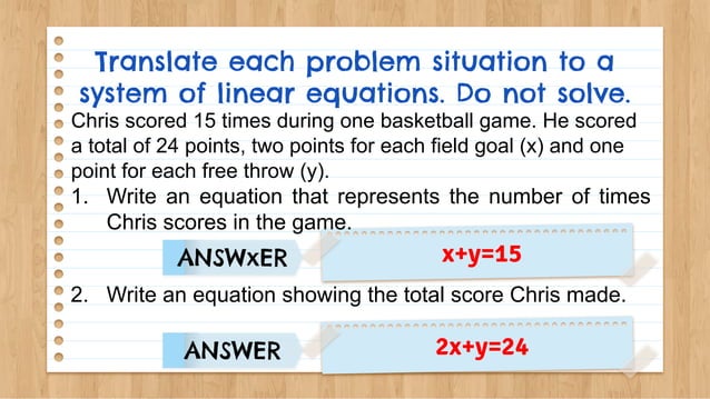 Writing Linear Equations | PDF