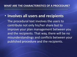 Writing manuals & procedures 2 | PPT