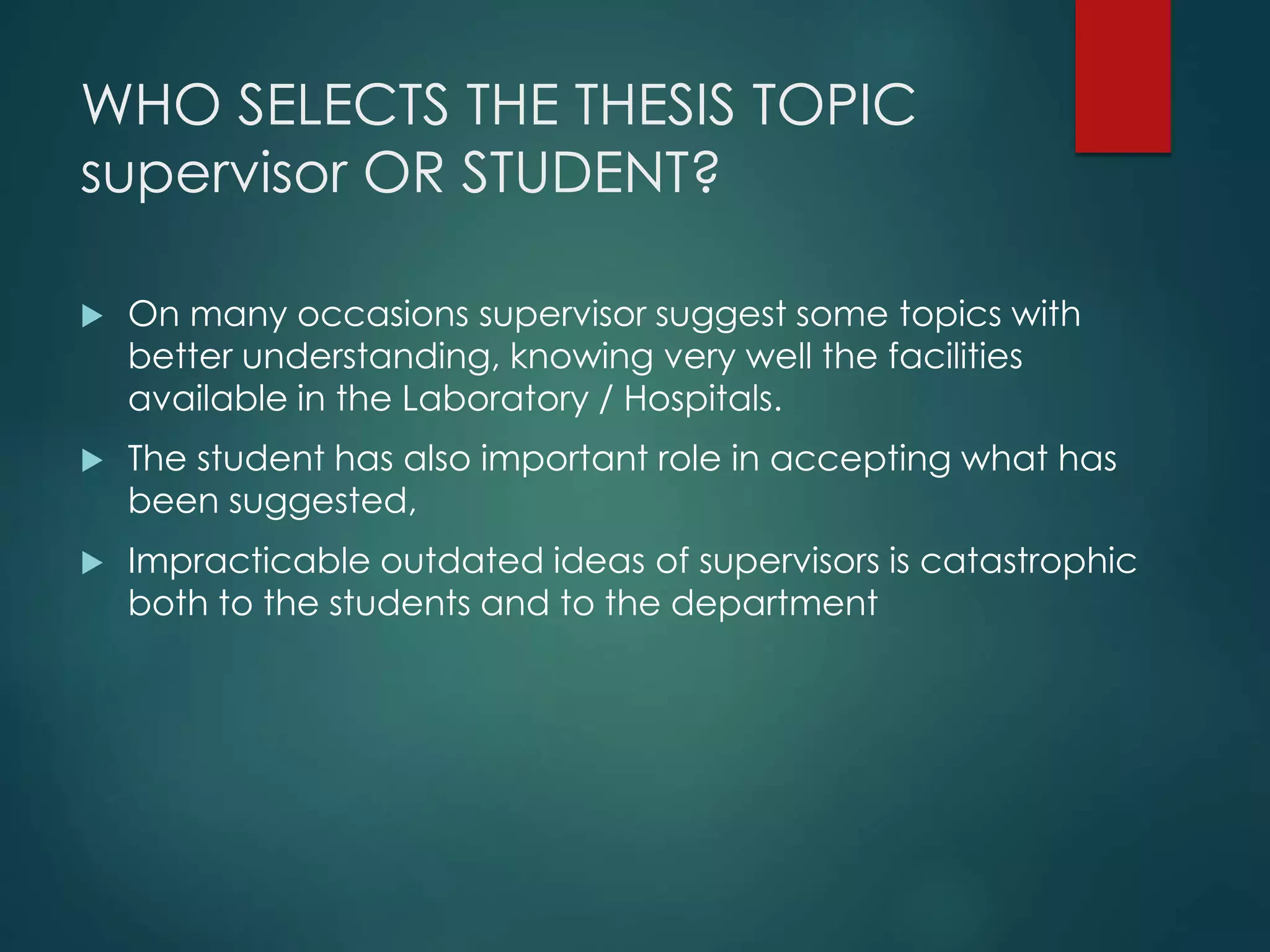 Writing MD thesis for postgraduate medical student | PPTX