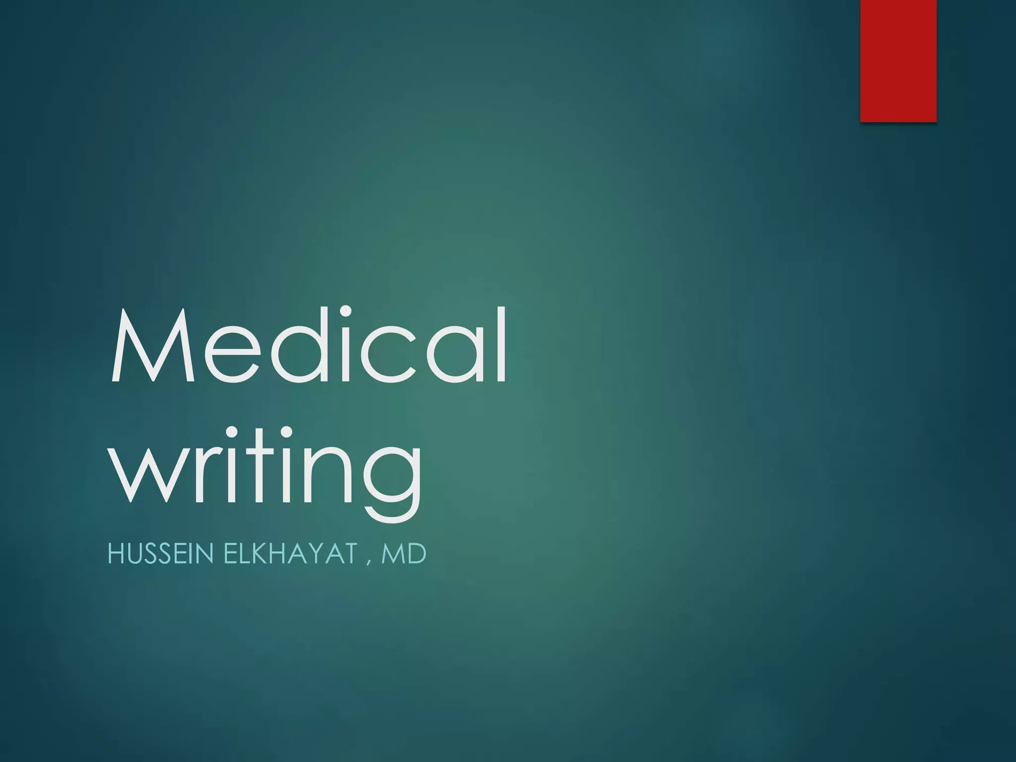 Writing MD thesis for postgraduate medical student | PPT