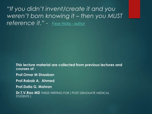 Writing MD thesis for postgraduate medical student | PPTX