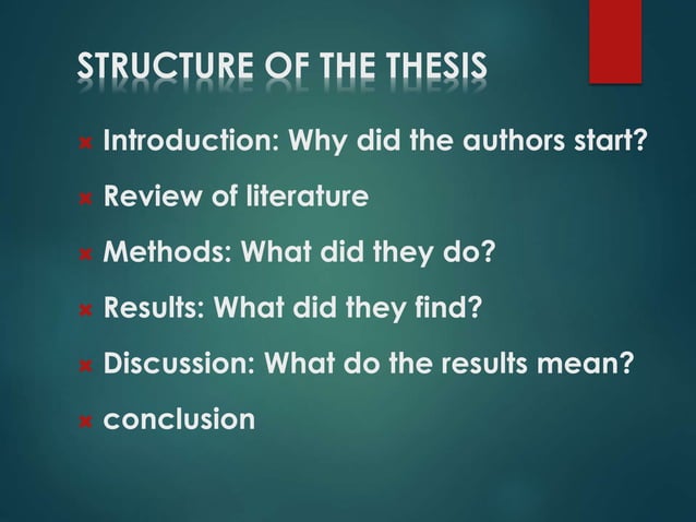 Writing MD thesis for postgraduate medical student | PPTX