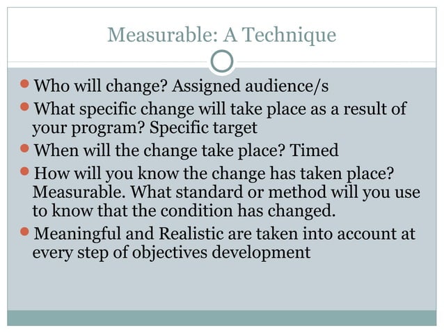 Writing measurable objectives | PPT