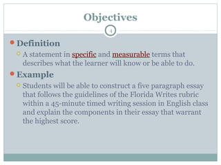 Writing measurable objectives | PPT