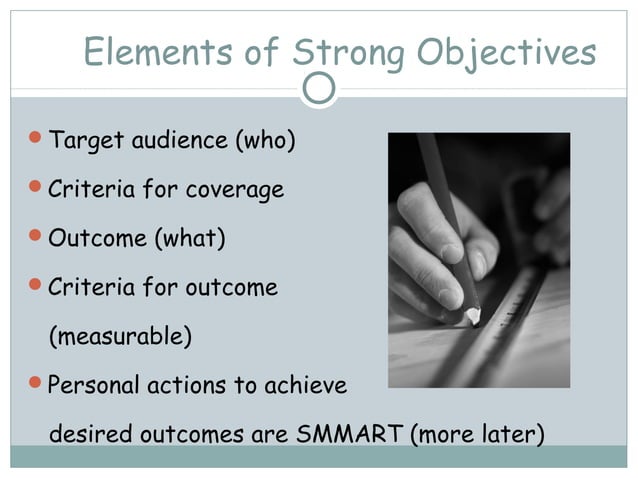 Writing measurable objectives | PPT