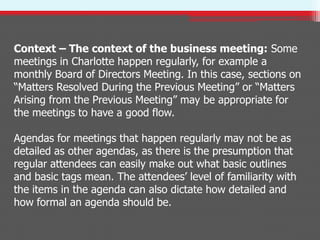 Writing Meeting Agendas - Business Writing Skills Training Courses | PPTX