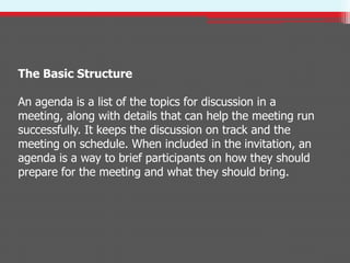 Writing Meeting Agendas - Business Writing Skills Training Courses | PPTX