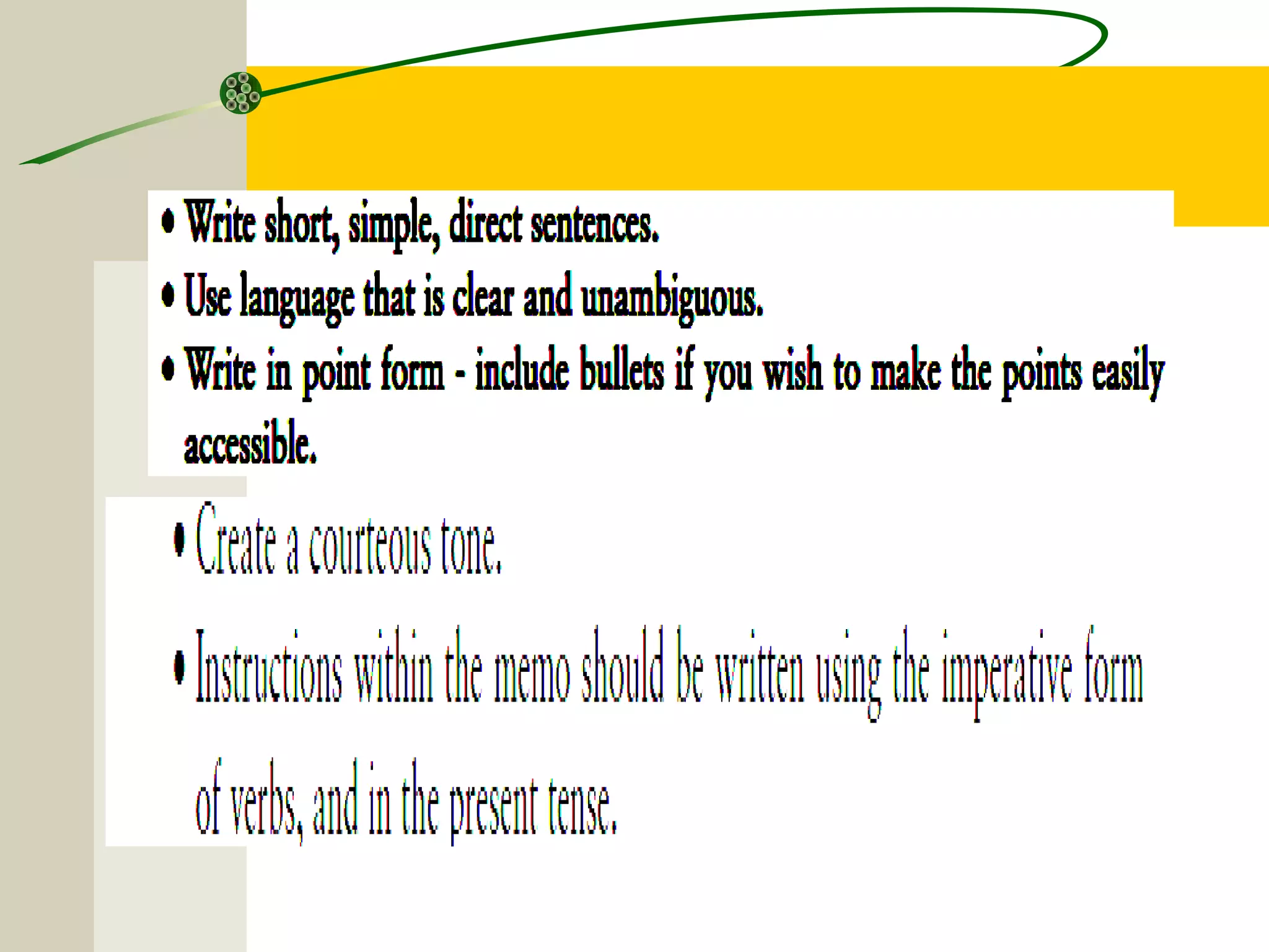 Writing memo continuation | PPT