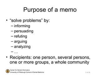 Writing memos | PPT