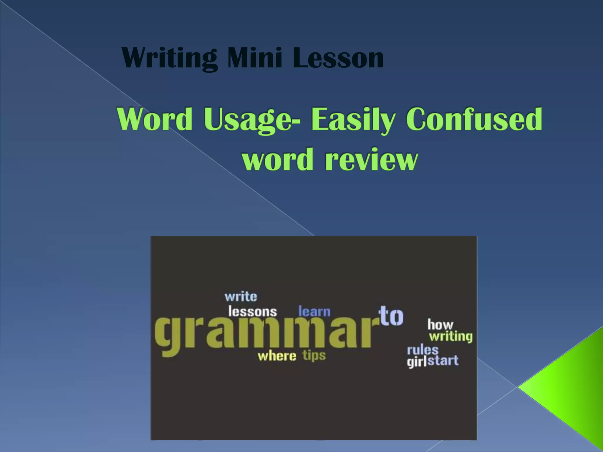 Writing mini lesson confused words (2) | PPTX