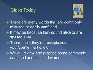 Writing mini lesson confused words (2) | PPTX